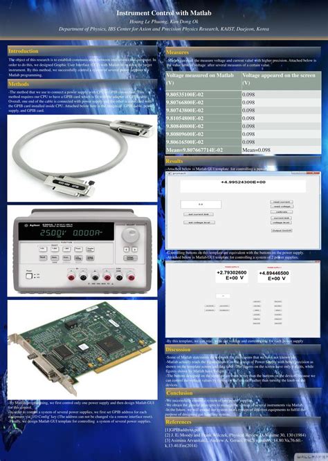 Instrument Control With Matlab Hoang Le Phuong Kim Dong Ok Department Of Physics Ibs Center