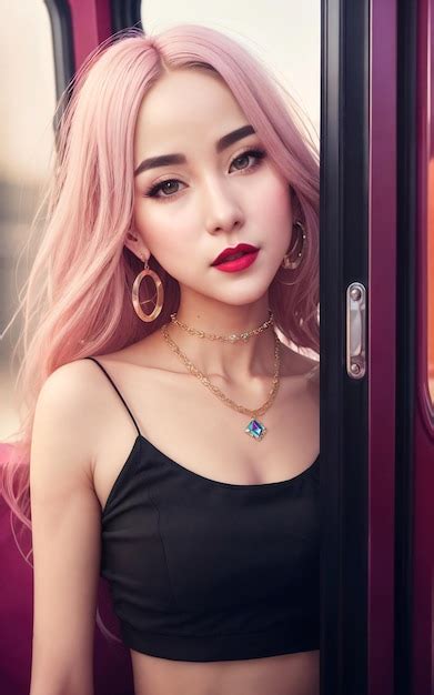 Premium Photo Beautiful Cutie Asian Woman Posing In Transport Train