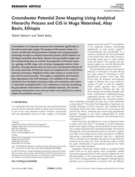 Pdf Groundwater Potential Zone Mapping Using Analytical Hierarchy