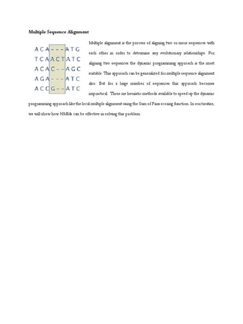 Multiple Sequence Alignment Pdf Sequence Alignment Markov Chain