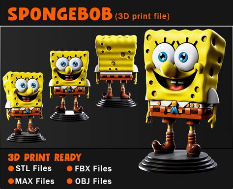 Spongebob 3d Print Readystl Obj Fbx Max Flippednormals