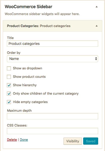 WooCommerce Products Category Widget Show Only Current Product