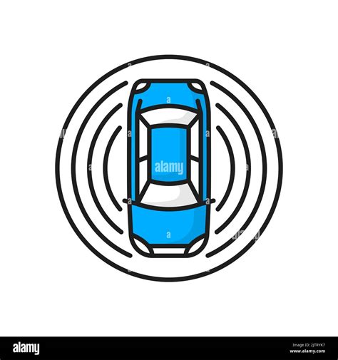 Autonomous Car And Ultrasonic Signals Isolated Self Driving Vehicle