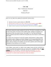 CSE 134B Final Exam Collab Pdf This Document Last Modified December