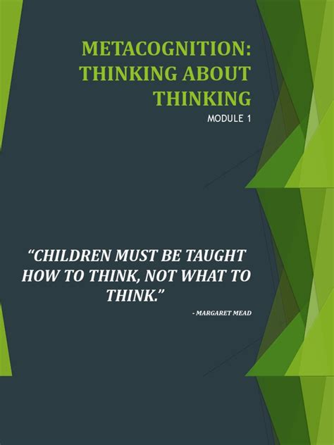 Module 1 Metacognition Educ Pdf Metacognition Learning