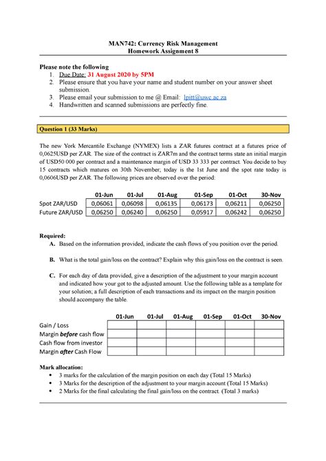 Man742 Hwa8 Memo Homework Assignment Man742 Currency Risk Management Homework Assignment