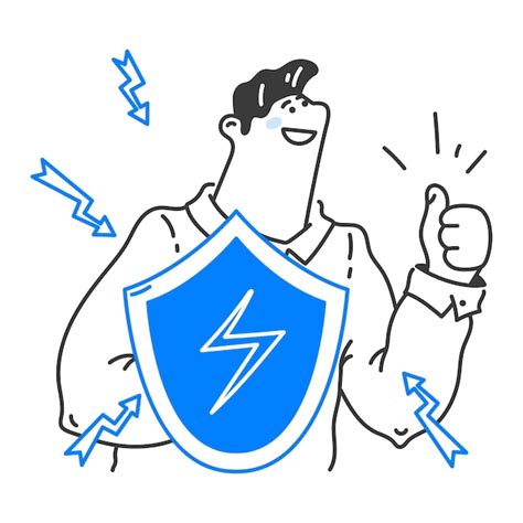 Premium Vector Man With Shield Under Protection
