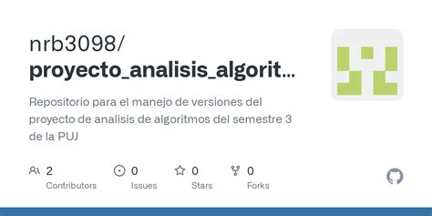 GitHub Nrb Proyecto Analisis Algoritmos Repositorio Para El Manejo De Versiones Del