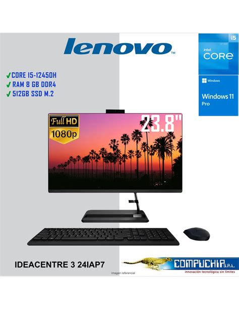 All In One Lenovo IdeaCentre3 24IAP7 23 8 FHD IPS Core I5 12450H 2 0 4 4GHz 8GB DDR4 3200