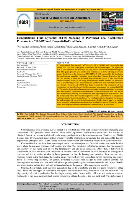 Pdf Computational Fluid Dynamics Modeling Of Mercury Emissions In