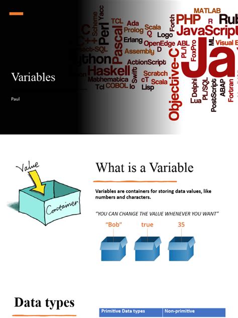 Variables Pdf Data Type Integer Computer Science