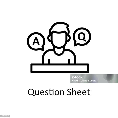 질문 시트 벡터 윤곽선 아이콘 디자인 그림입니다 화이트 배경 Eps 10 파일에 교육 기술 기호 개념에 대한 스톡 벡터 아트 및 기타 이미지 Istock