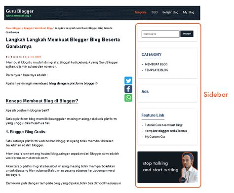 Menambahkan Dan Mengedit Sidebar Blogger Menu Samping Gurubloggerid