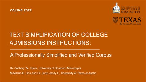 Pdf Text Simplification Of College Admissions Instructions A