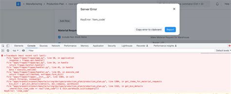 Getting Error On Production Plan Creation Issue Frappe Erpnext GitHub