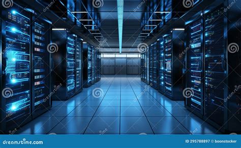 Server Room Data Center Backup Mining Hosting Mainframe Farm And Computer Rack With Storage