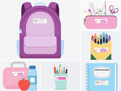 Editable Babe Labels DIY Notebook Labels Girl Label Notebook Labels Notebook Name Label