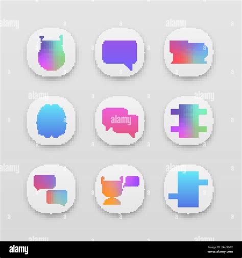 Chatbots App Icons Set Uiux User Interface Graph Support Code Messenger Chat Bots Modern