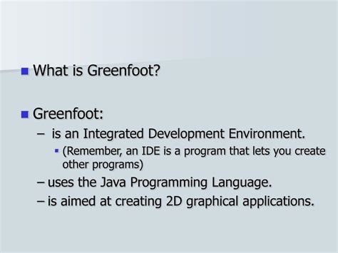 Ppt Introduction To Greenfoot Powerpoint Presentation Free Download Id3095736