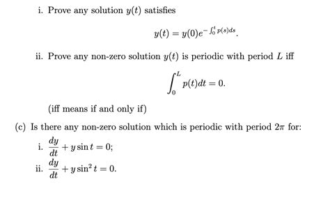 Solved Q Periodic Solution Let P T Be A Continuous And Chegg