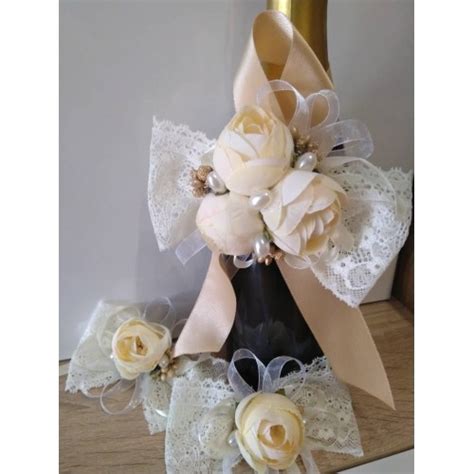 УКРАСИ ЗА СВАТБЕНИ РИТУАЛНИ ЧАШИ СВЕЩИ И ШАМПАНСКО СВАТБЕНА УКРАСА ЗА ЧАШИ РЪЧНА ИЗРАБОТКА