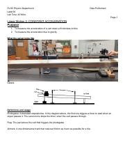 Exploring Constant Acceleration In Linear Motion Lab Course Hero