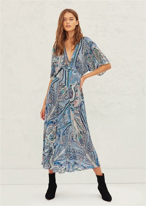 Baandsh Bee Printed Maxi Dress Blue