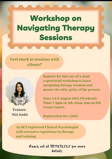 Niti Joshi On Linkedin Workshop Workshopalert Psychology Psychotherapist Psychotherapy…
