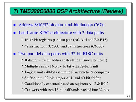 ppt introduction to the tms320c6000 vliw dsp powerpoint presentation