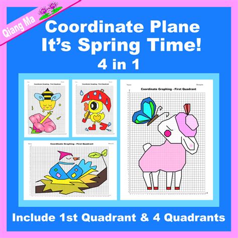 Spring Coordinate Plane Graphing Picture Its Spring Time 4 In 1