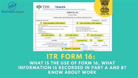 Itr Form 16 What Is The Use Of Form 16 What Information Is Recorded In Part A And B Know