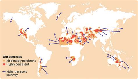 1 Major Global Sources Of Desert Dust And Transport Pathways Adapted Download Scientific