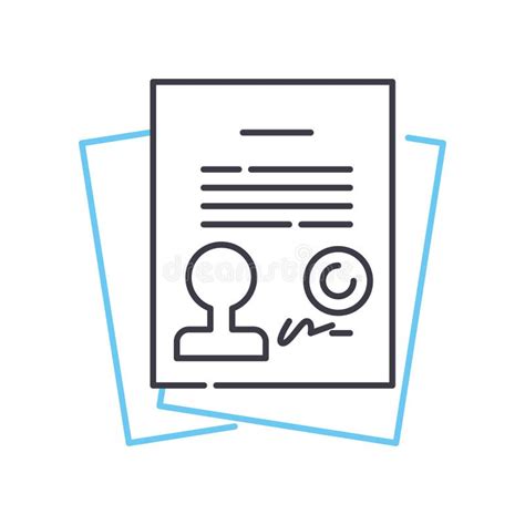 Confidential Document Line Icon Outline Symbol Vector Illustration Concept Sign Stock Vector