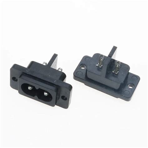 2 Pin AC Power Socket Panel Mount AC Power Plug Socket 2 Pcs RoboticsDNA