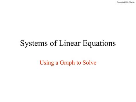 System Of Linear Equations Pptx Pdf