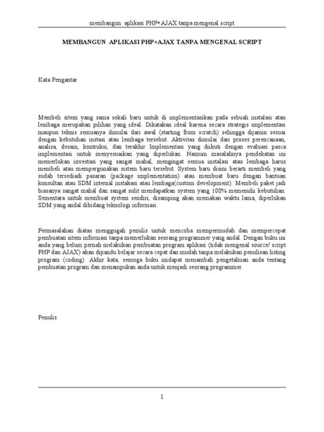 Membangun Aplikasi Phpajax Tanpa Mengenal Script Pdf
