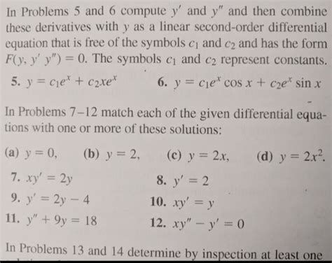 Solved In Problems And Compute Y And Y And Then Chegg Com