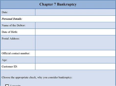 Free Printable Chapter 7 Bankruptcy Forms Printable Forms Free Online