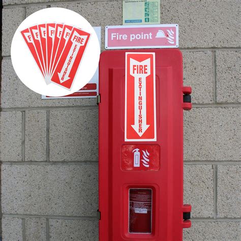 8ชิ้นเครื่องดับเพลิงป้ายสติกเกอร์รูปลอกสำหรับร้านค้าปลีกสติกเกอร์โลโก้กาวป้ายกำกับ ความปลอดภัย