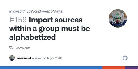 Import Sources Within A Group Must Be Alphabetized · Issue 159 · Microsofttypescript React