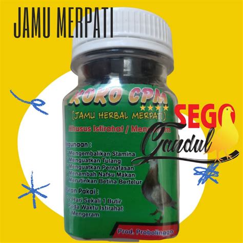 Jual Jamu Merpati Koko Cpm Istirahat Ngeram Botol Besar 280 Biji