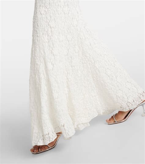 Rotate Birger Christensen Bridal Puff Sleeve Lace Maxi Dress In Beige Modesens