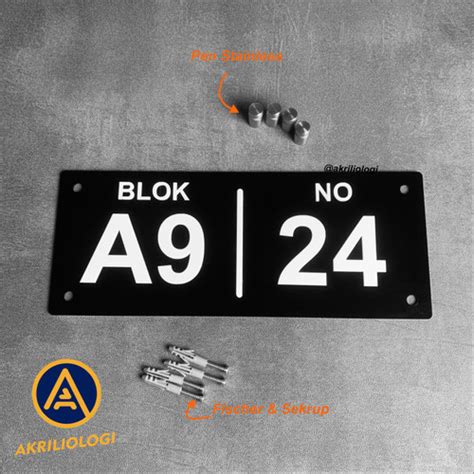 Jual Nomor Rumah Modern Eksklusif Acrylic Papan Nomer Alamat Akrilik 30x12 Tulisan Putih