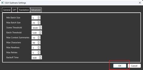 gui cannot save settings · issue 27 · machinewrapped gpt subtrans · github