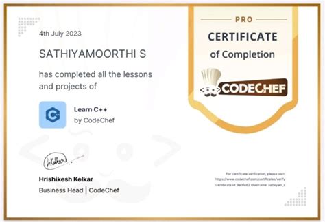Sathiyamoorthi S On Linkedin Learning Codechef C Happycoding Codechef