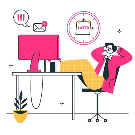 Free Vector Procrastination Concept Illustration