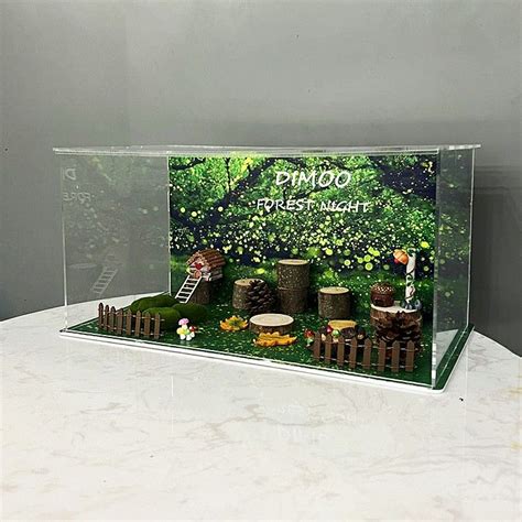 [popmart Display Case] Popmart Dimoo Forest Night High Quality Themed Acrylic Display Case
