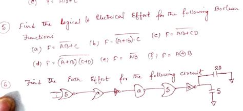 solved find the logical and electrical effort for the