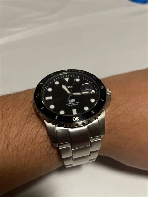 Fossil Men S Blue Dive Three Hand Date Gold Tone Stainless Steel Watch Mm Macy S