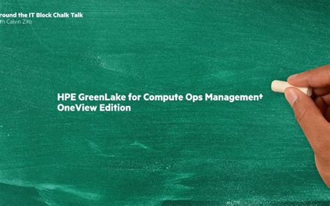 Introducing Hpe Greenlake Compute Ops Management Oneview Edition Chalk Talk Consiliant